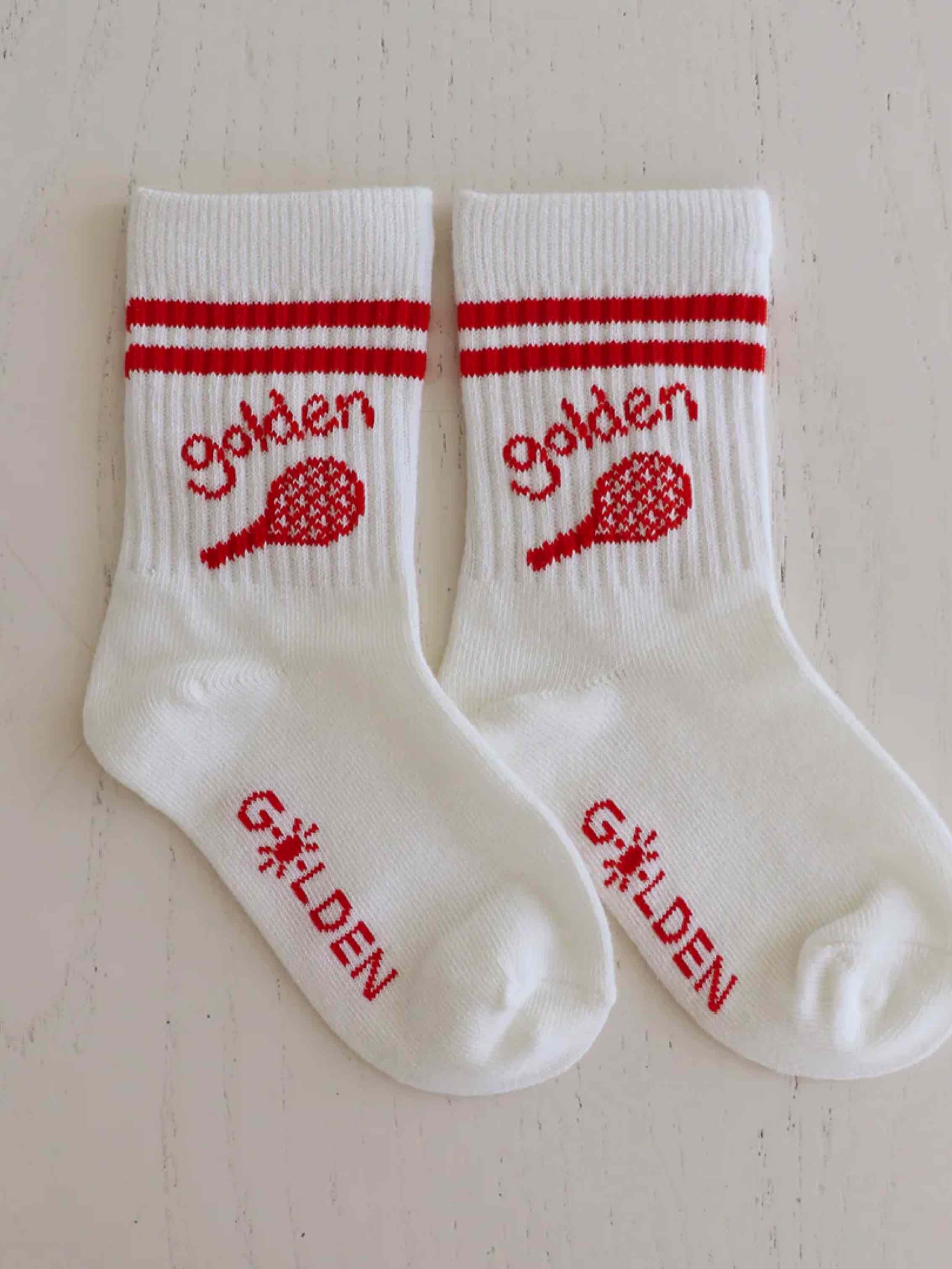 Retro Boy Socks Vanilla / Red – Grace + Willow