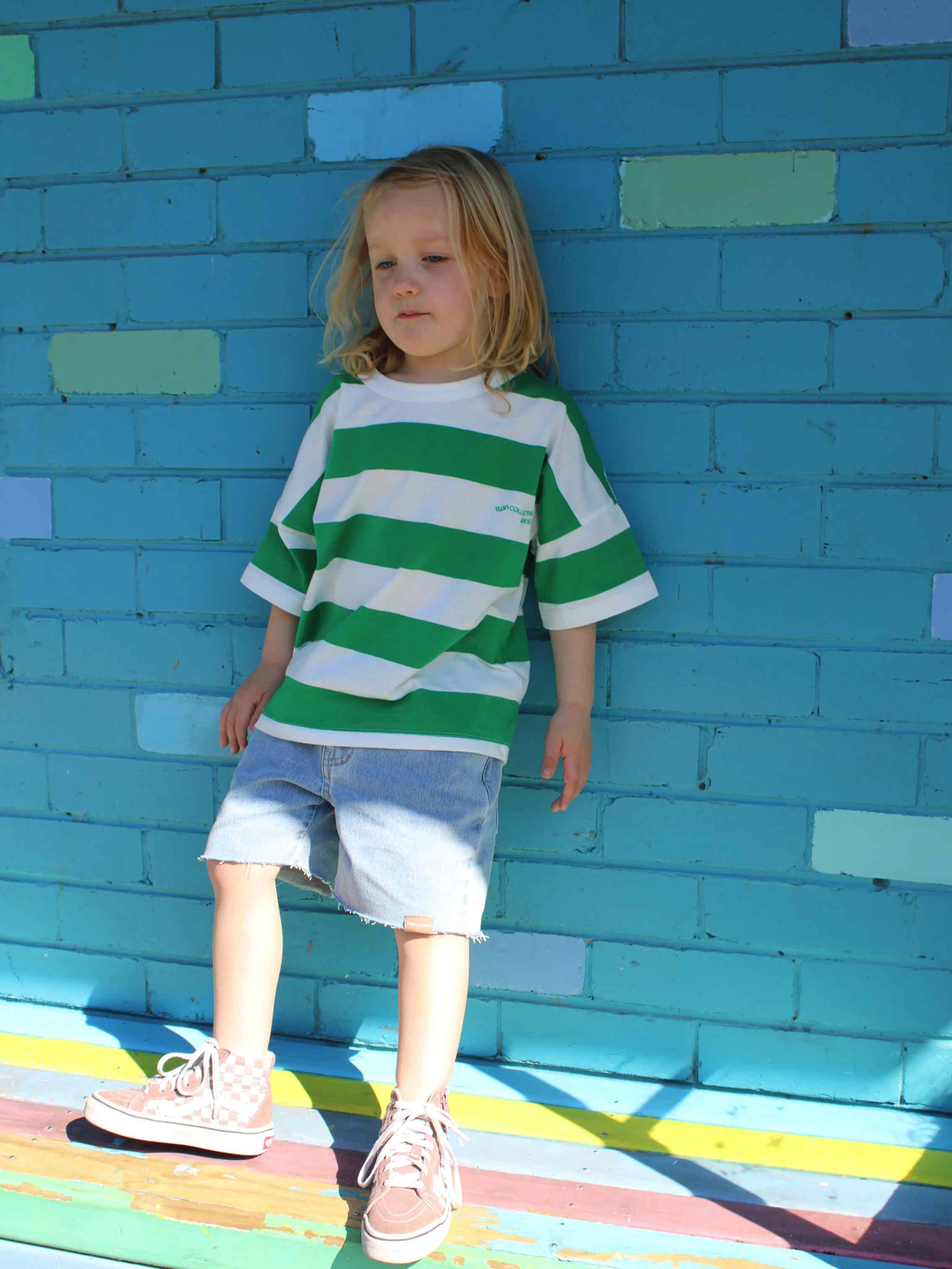 Stripe Tee - Green – Grace + Willow