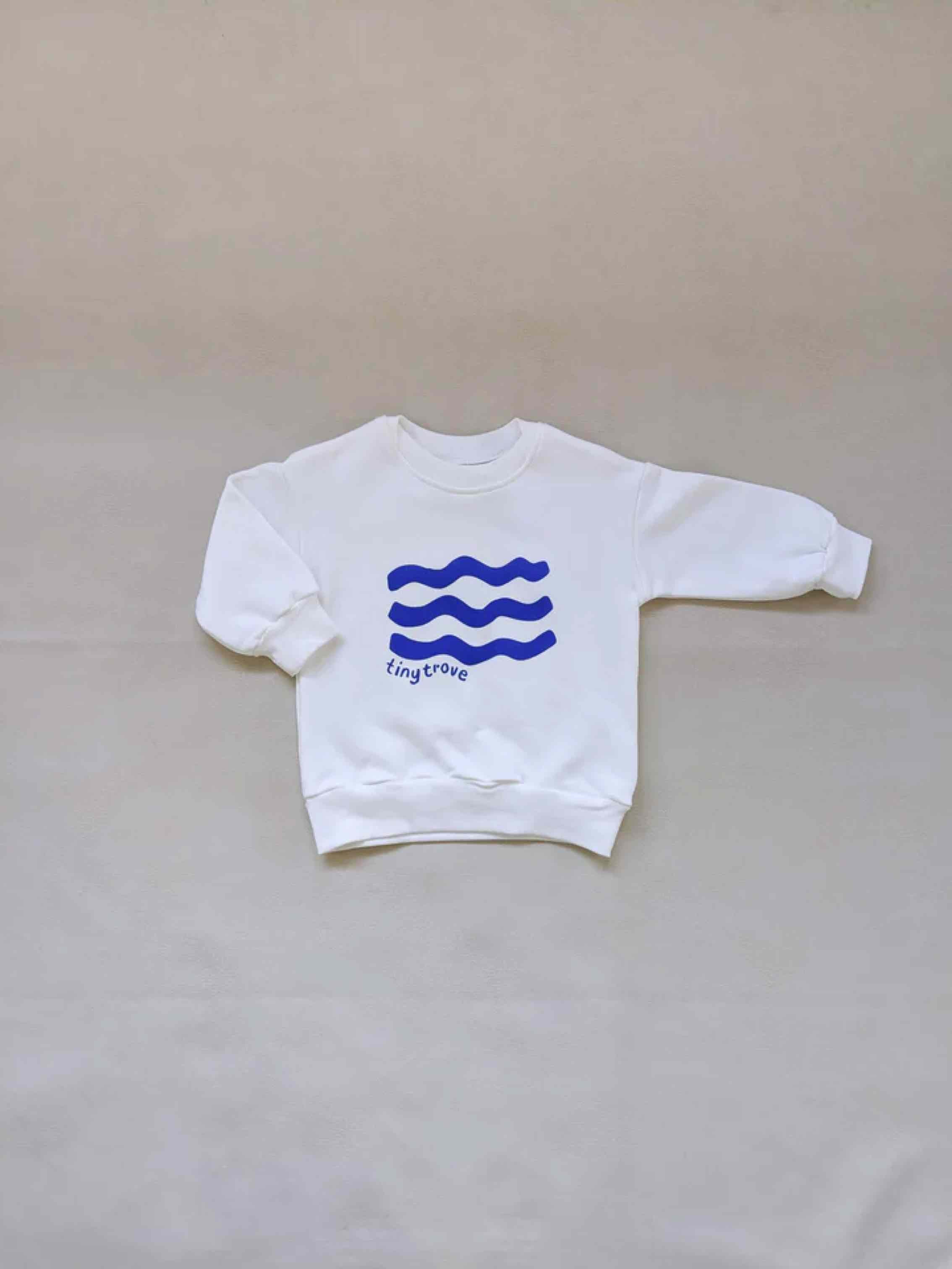 Wave Jumper - White/Blue – Grace + Willow