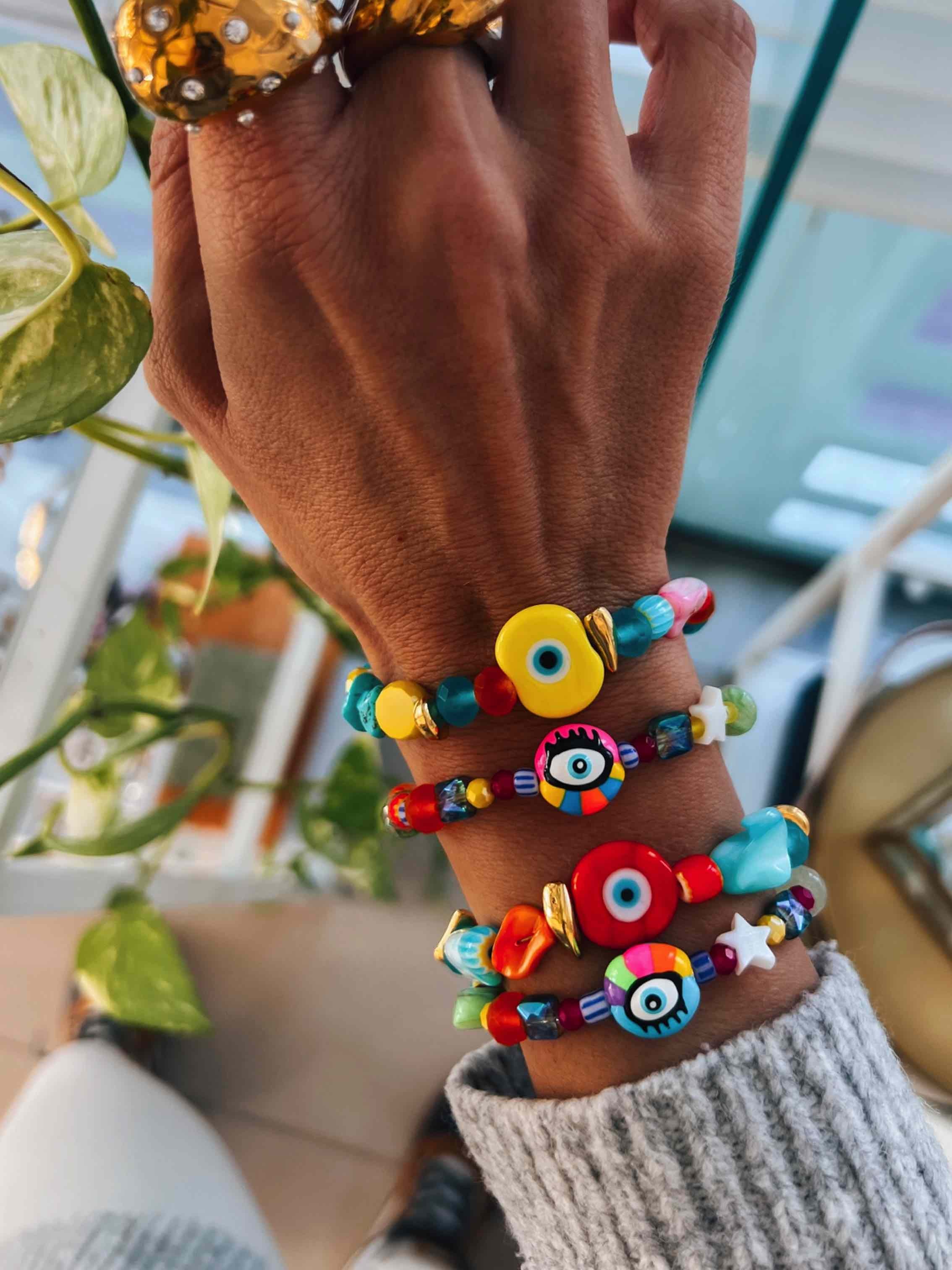 Summer Rainbow Eye Bracelets – Grace + Willow